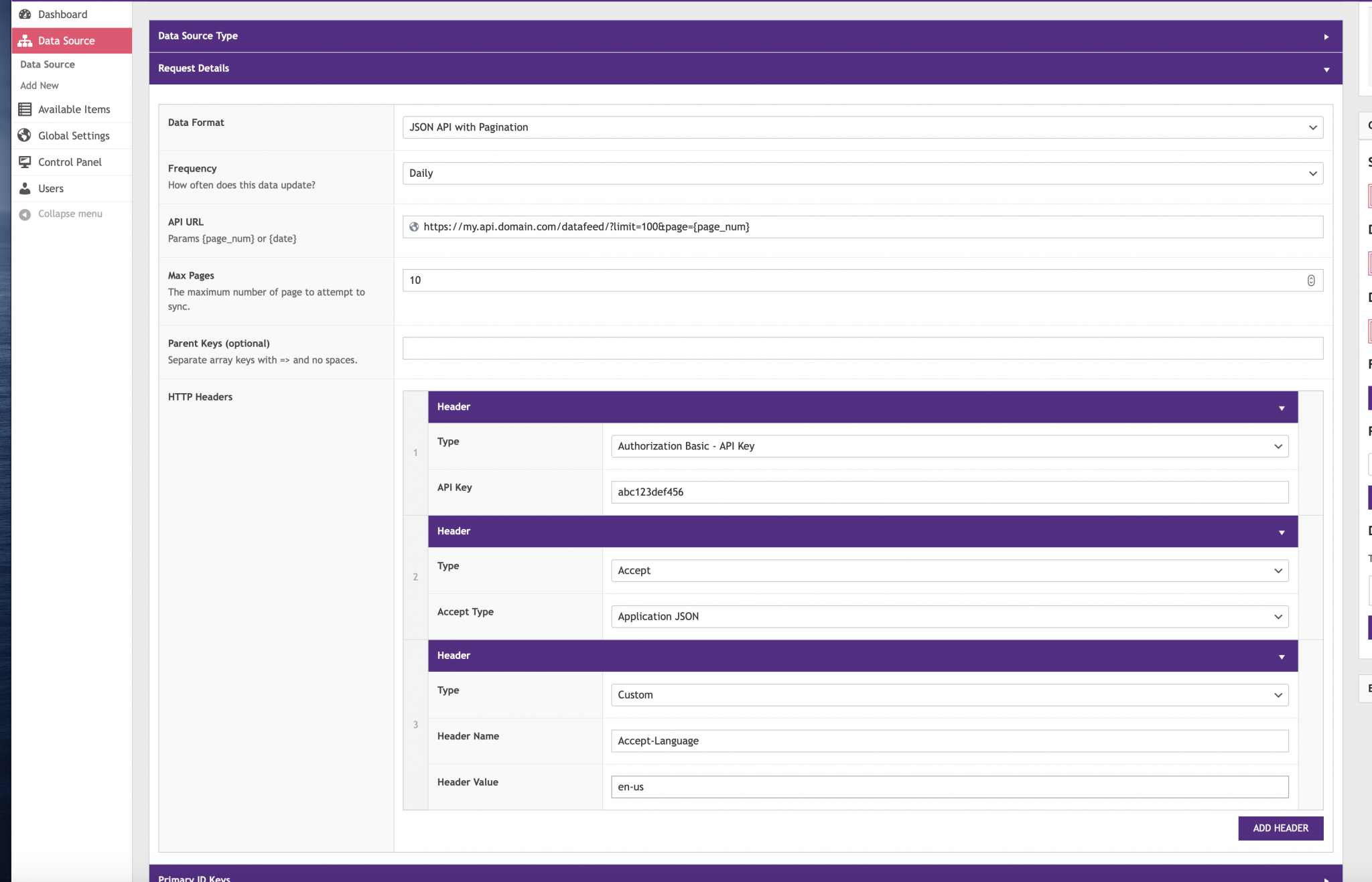 Request Details - WP Data Sync